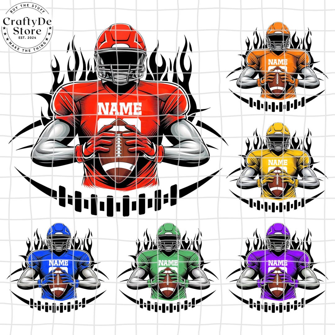Team Custom Football Player Png Bundle, Custom Football Season Png ...