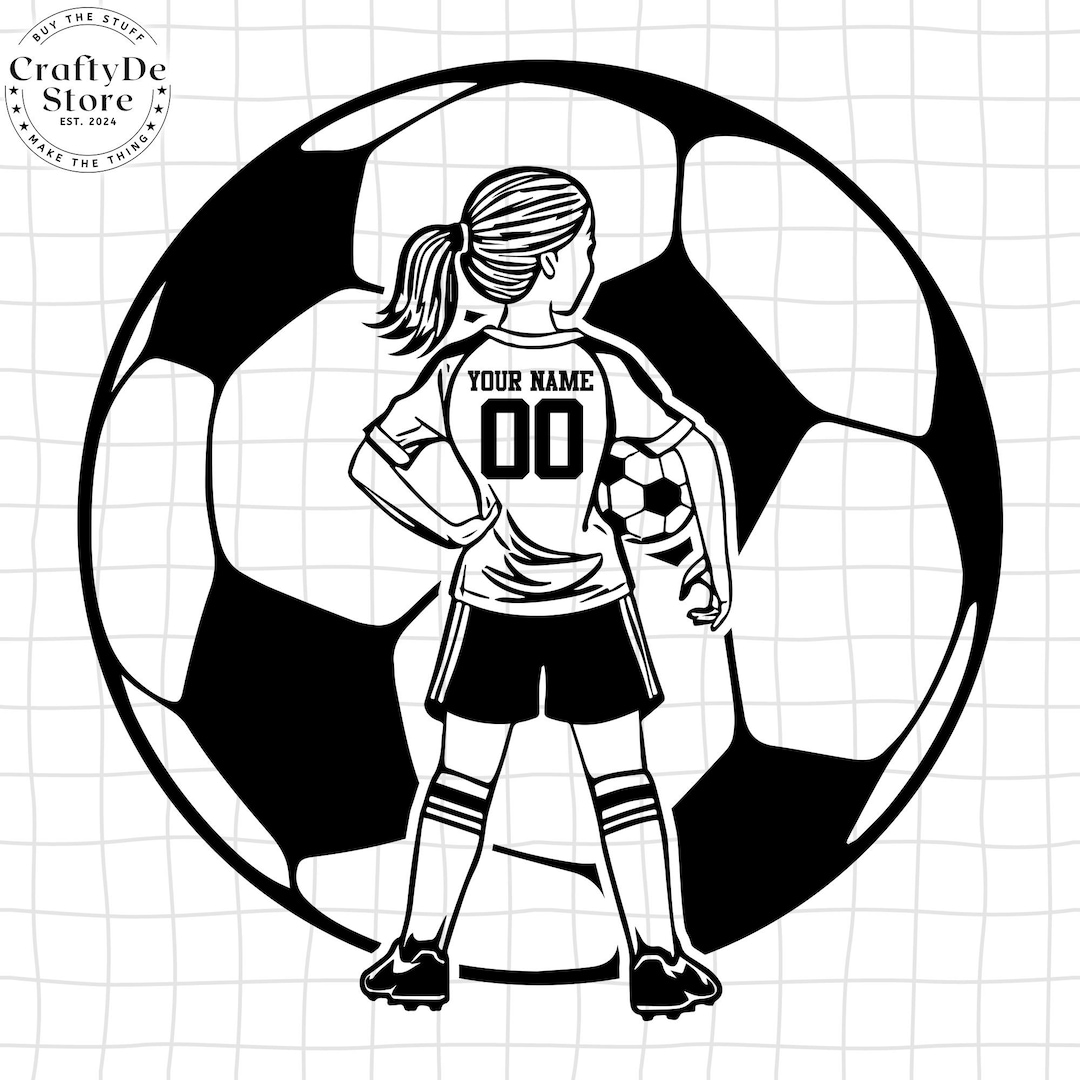 Personalized Name Svg, Soccer Girl Player Svg, Soccer Player Svg ...