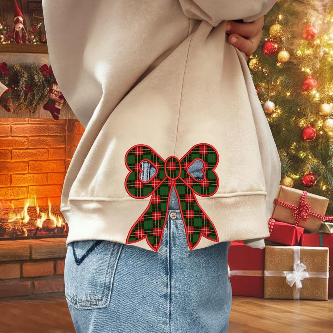 Side Bow Sweatshirt Design for Machine Embroidery Classic Bow Heirloom ...