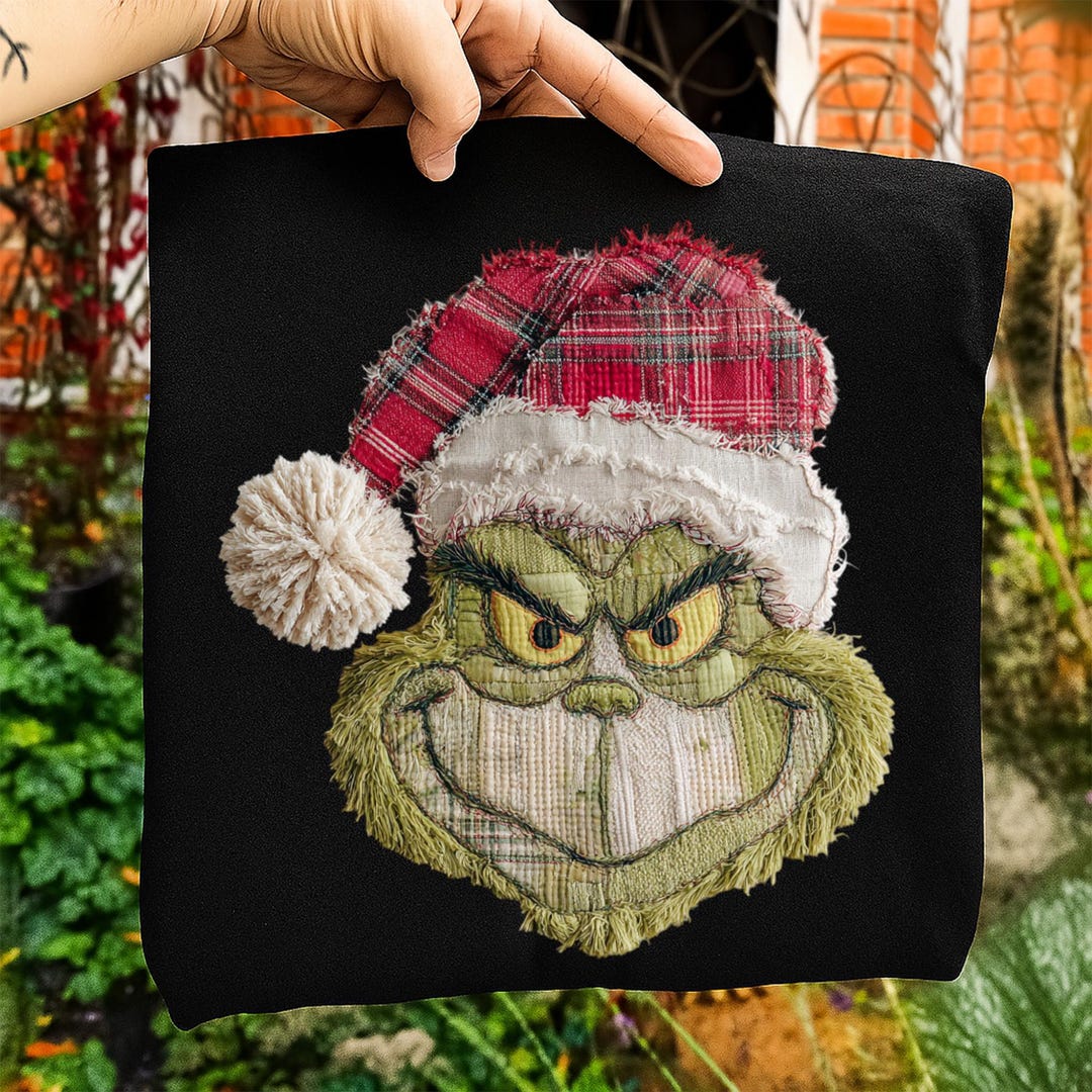 Vintage Patchwork Green Guy Face Png, Preppy Santa Claus Png, Ho Ho Ho ...