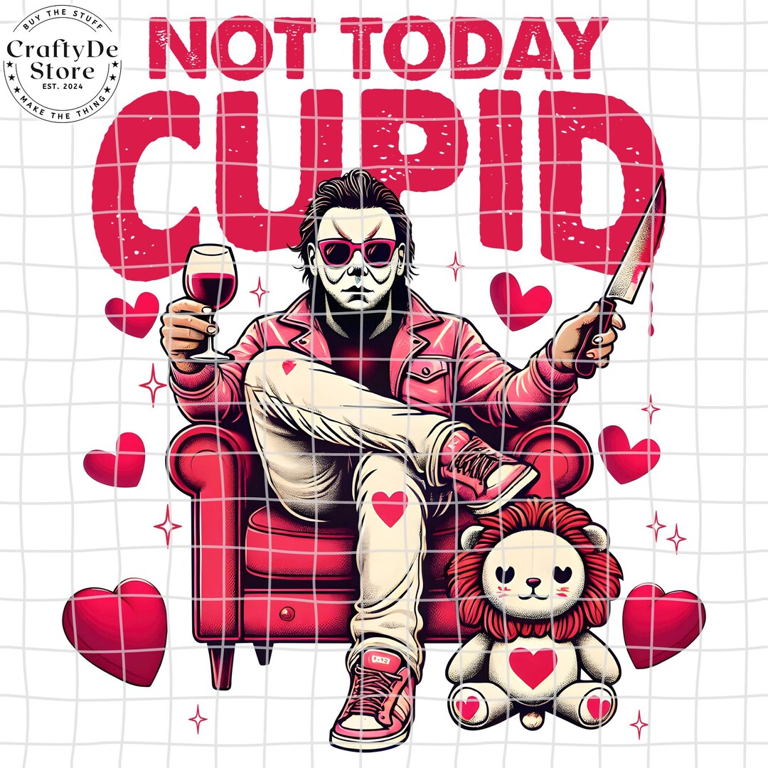 Retro Not Today Cupid Png, Horror Characters Valentine Png, Valentine ...