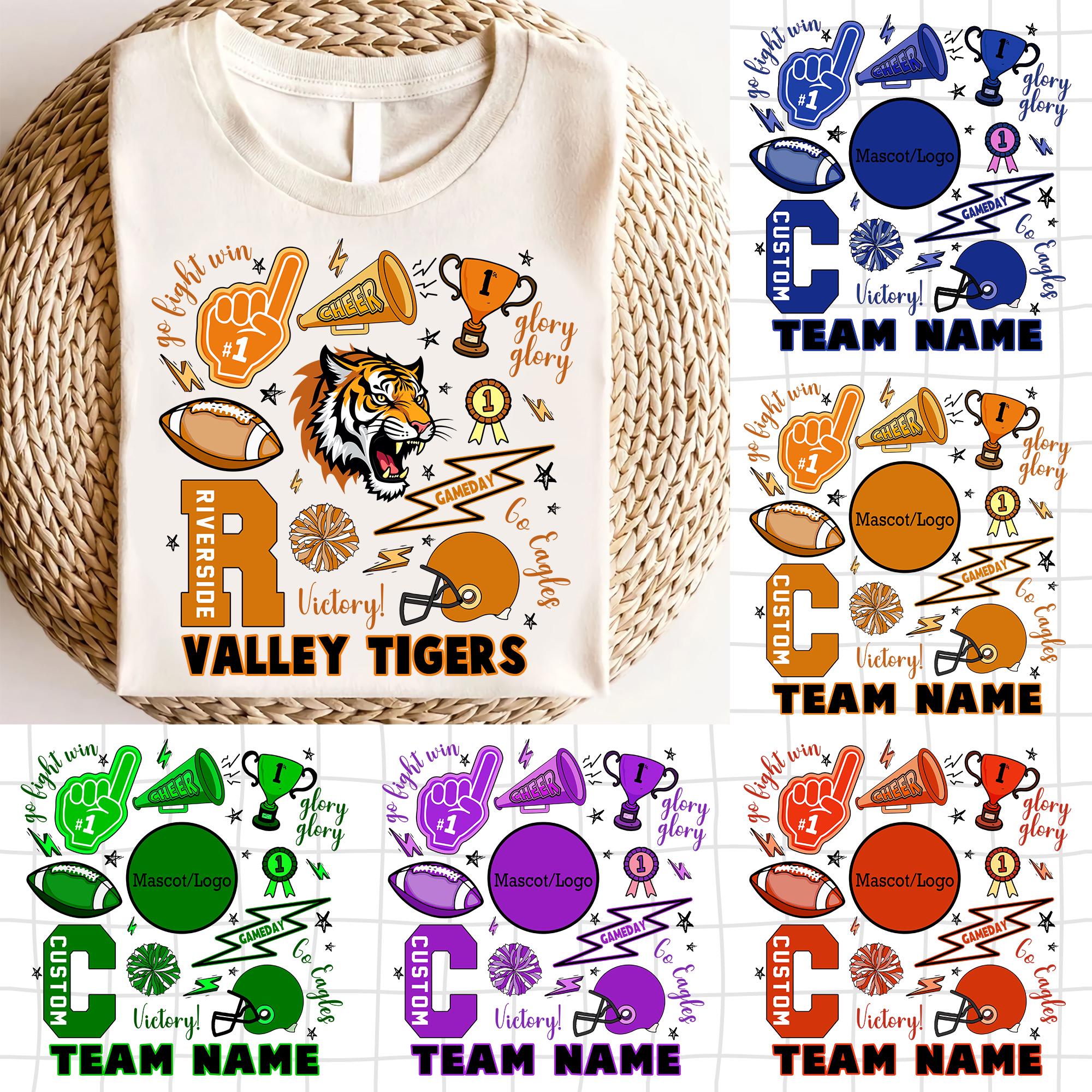 CUSTOM Football Doodle Png, Custom Mascot Digital File, Football Team ...