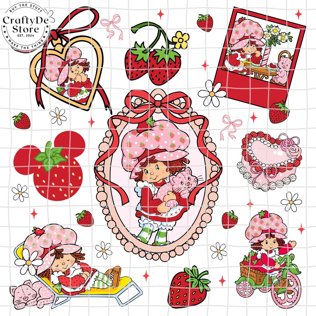 Cute Berry Girl Coquette Bow Png, Berry Sweet Girl Cartoon Kids Png ...