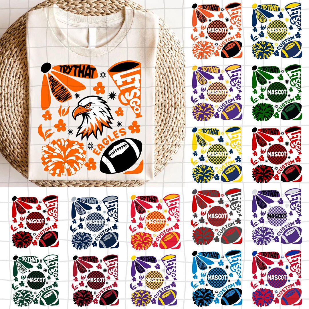 CUSTOM Mascot Digital File, Boho Floral Png, School Spirit, Favorite ...