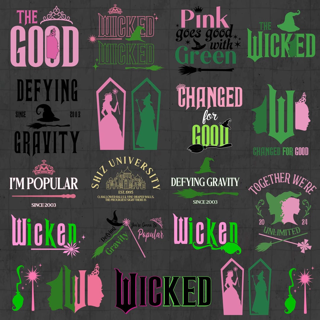 Wicked Movie SVG PNG, Wicked PNG, Wicked Vinyl, Wicked Cricut, Broom ...