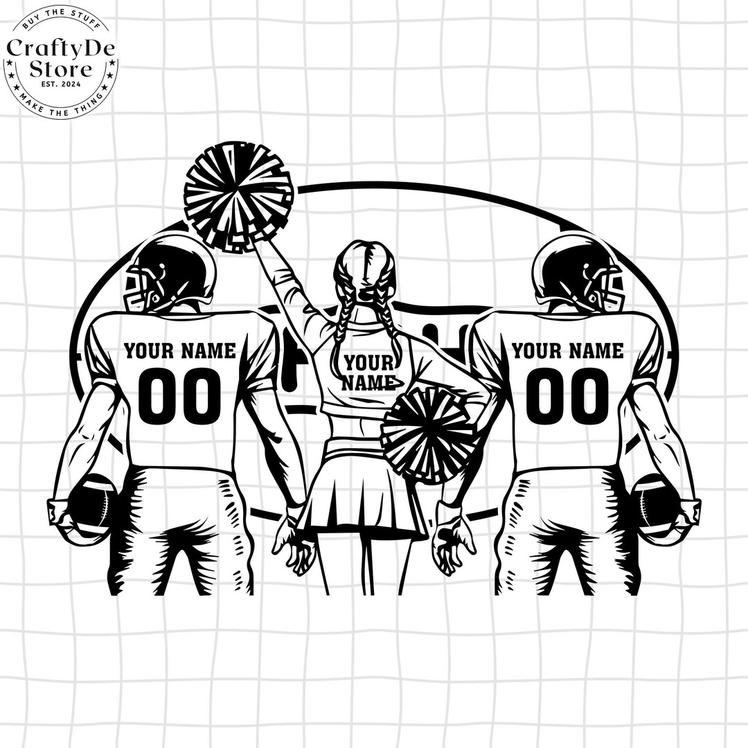Cheerleader Svg, Football Player Svg, Football Name Svg, Cheer Dance ...
