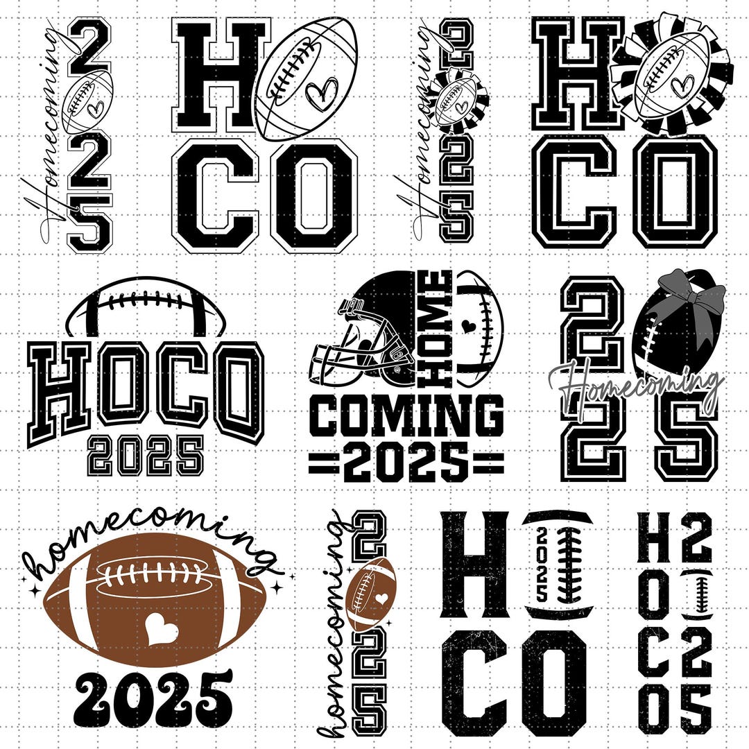 Hoco 2025 Png Bundle, Homecoming 2025 Png, Reunion Png, Football Game ...
