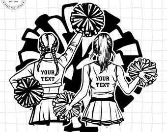Two Cheerleader Svg, Cheerleading Svg, Cheer Dance Svg, High School ...