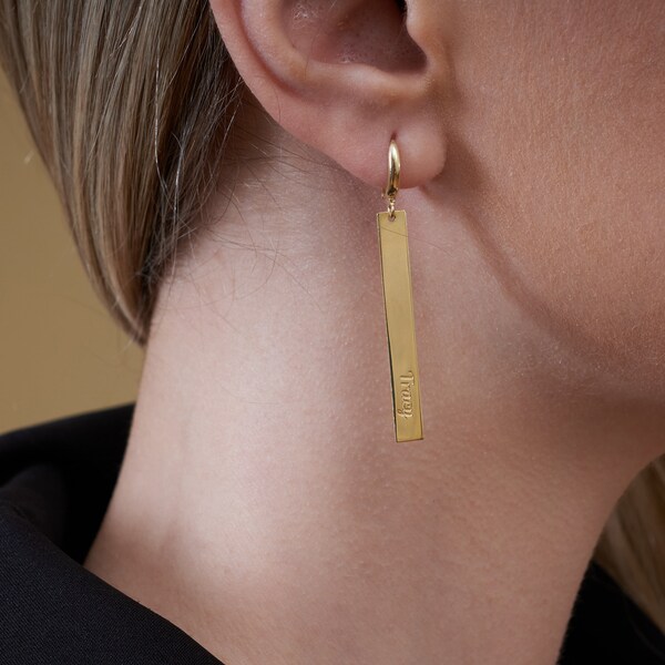Vertical Bar Earring - Etsy