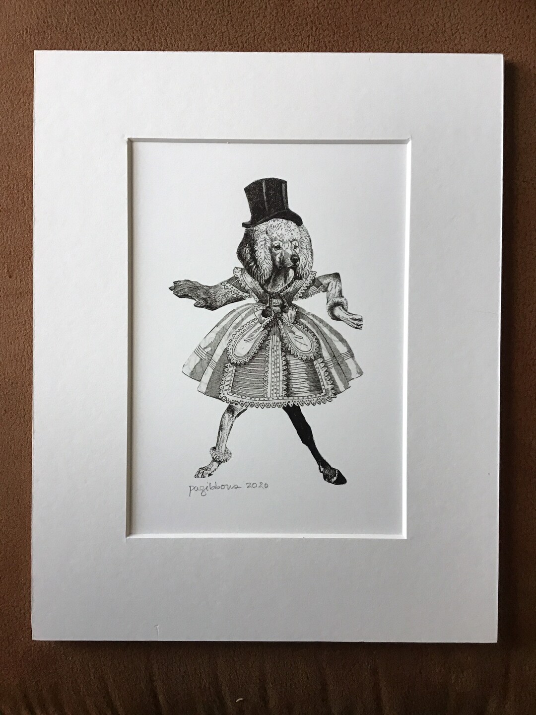 Patti Gibbons Collage Art Print PIERRE French Poodle in Dress ...