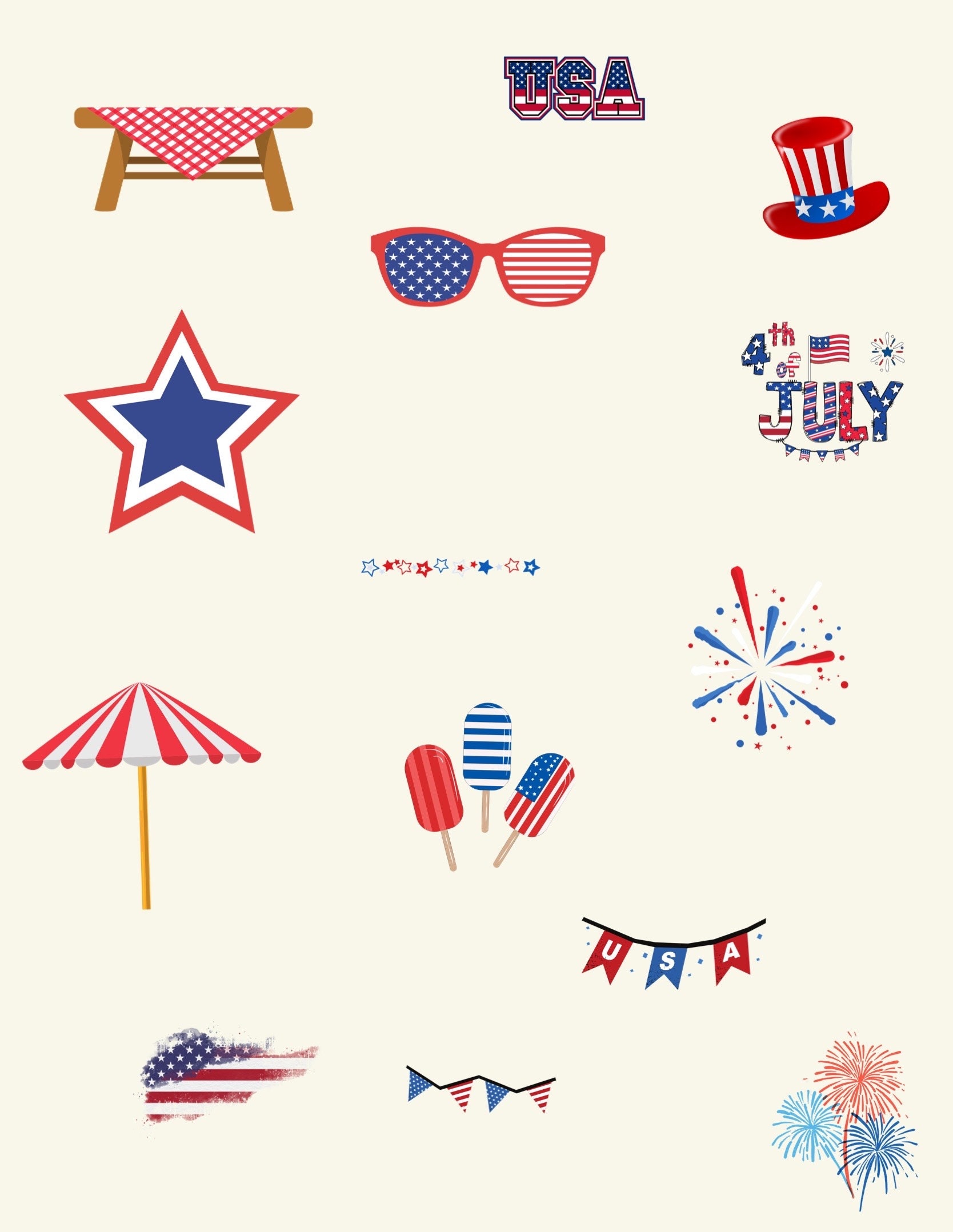 Goodnotes Pre-cropped 4th of July Stickers - Etsy