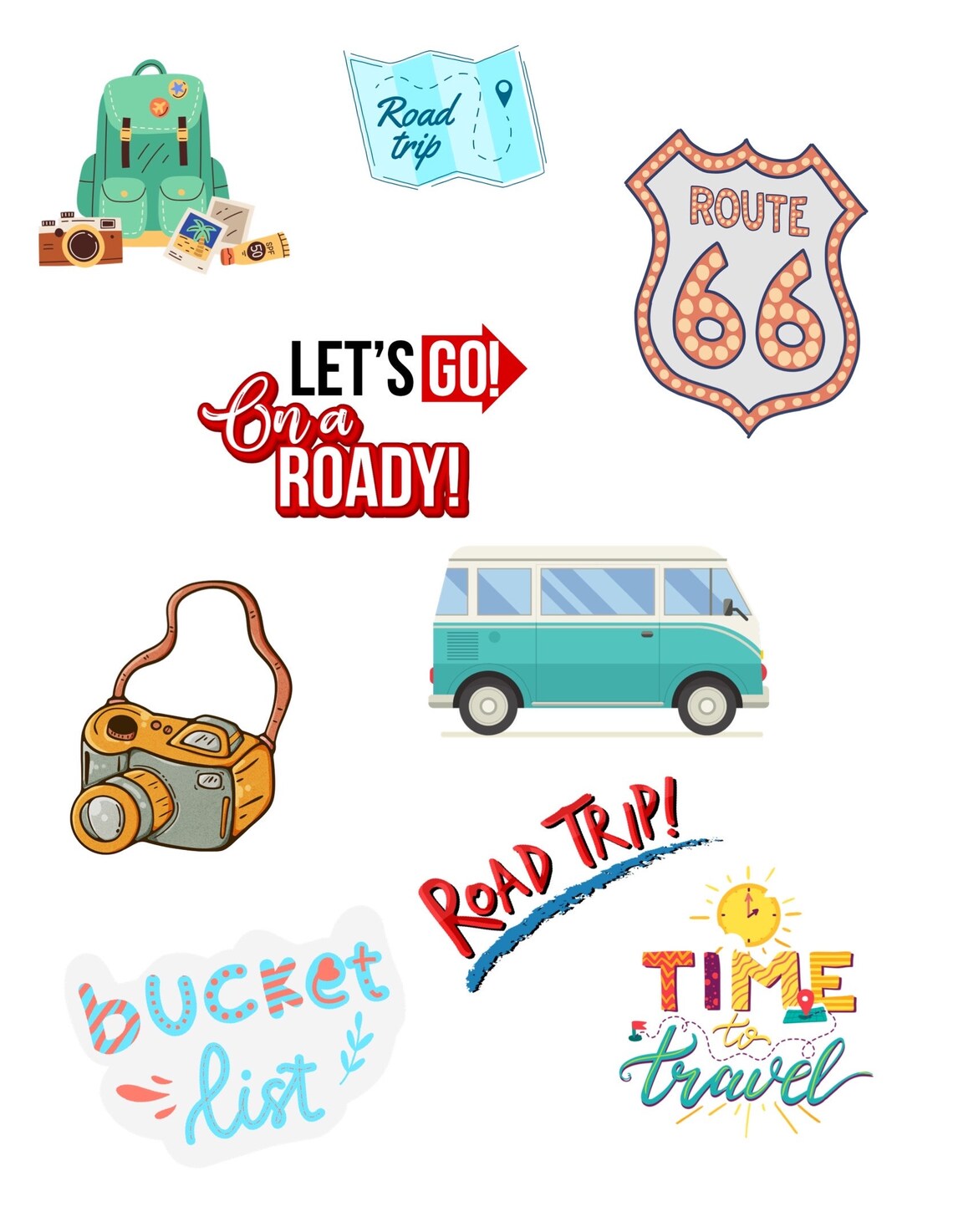Goodnotes Pre-cropped Road Trip Stickers - Etsy