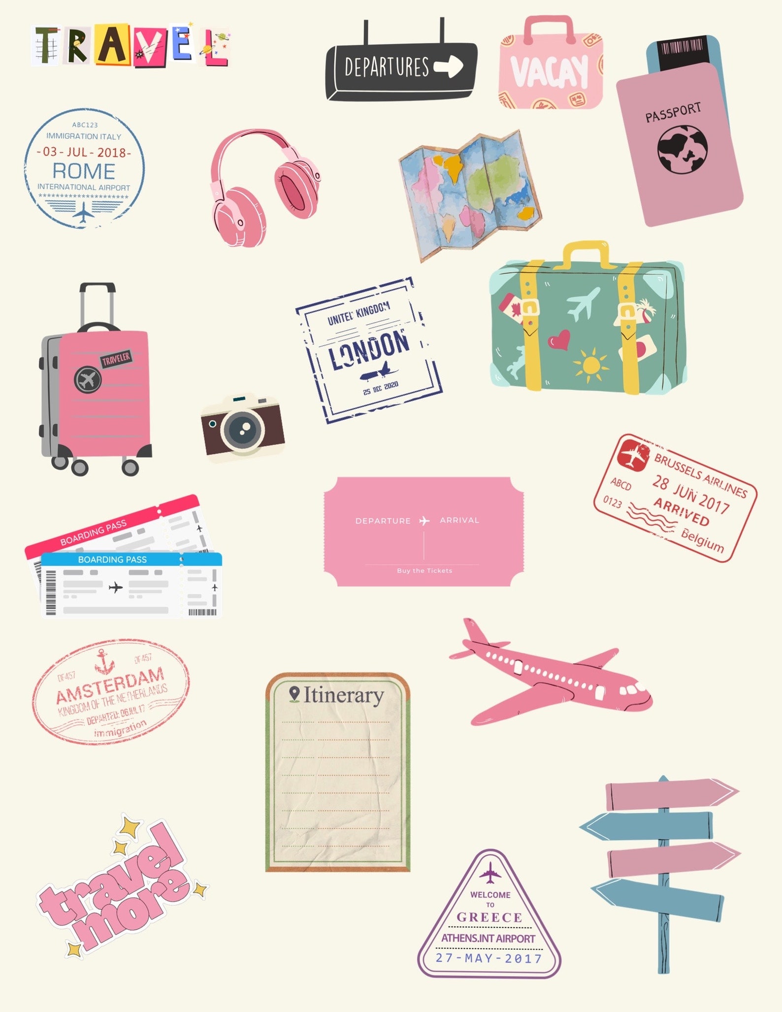 Goodnotes Pre-cropped Travel Stickers - Etsy