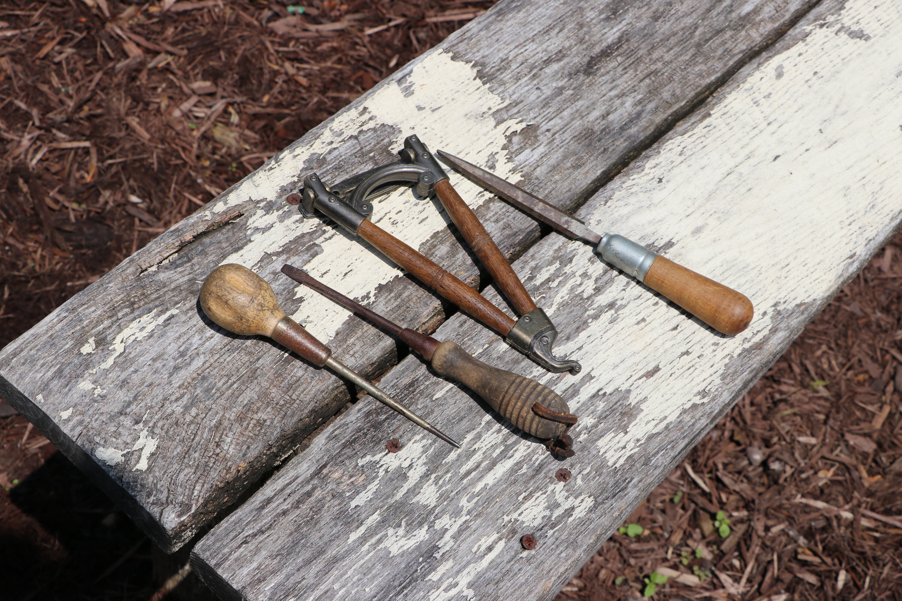 Vintage Wood Handled 4 Piece Set Tools Ice Pick Screwdriver | Etsy