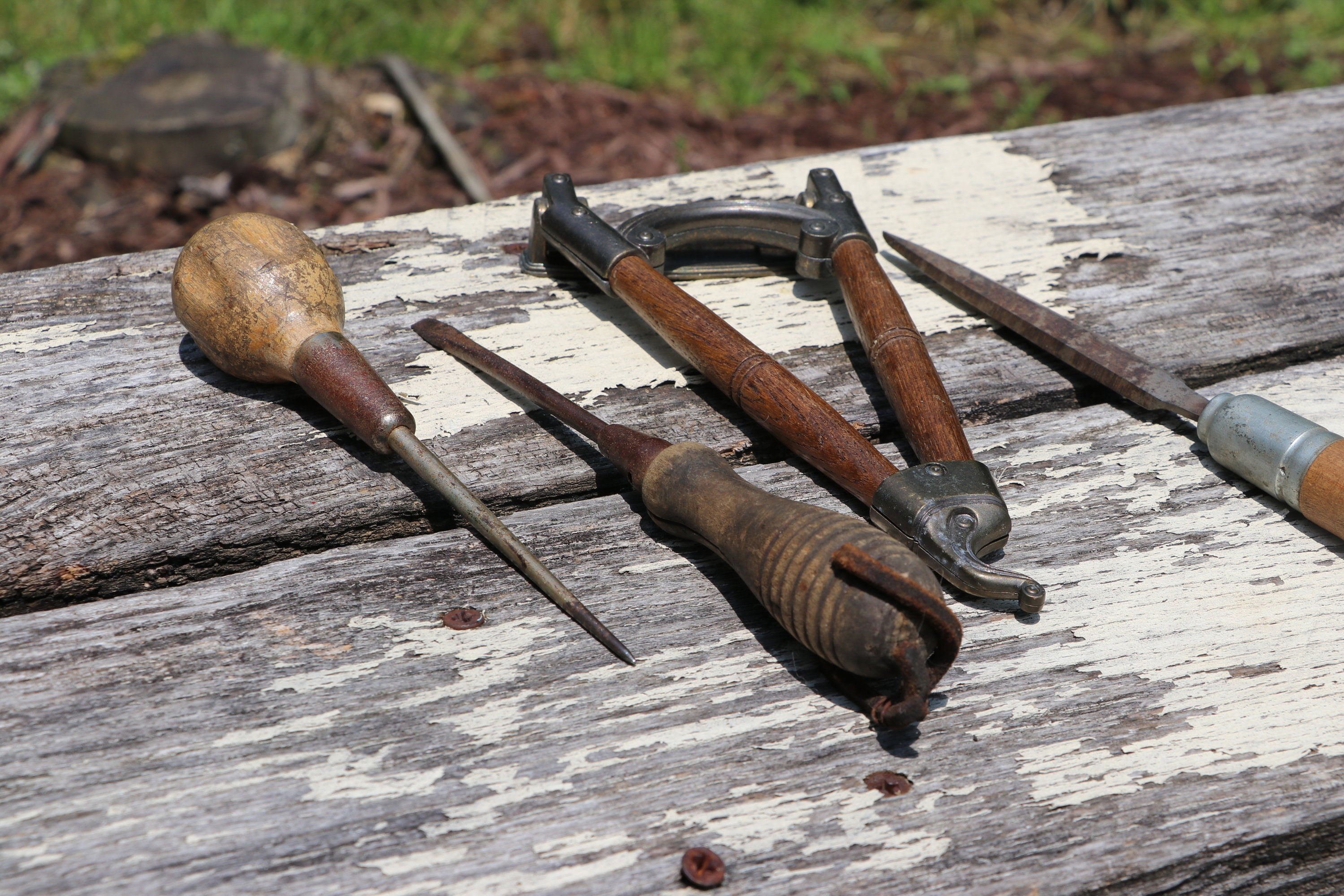 Vintage Wood Handled 4 Piece Set Tools Ice Pick Screwdriver | Etsy