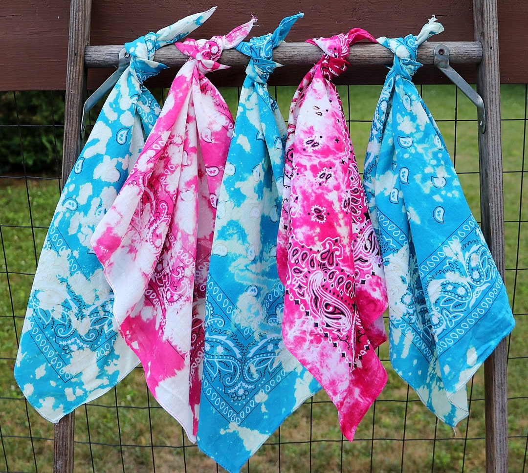 Boho Cotton Tie Dye Bandanas Pink Face Masks Blue Hiking - Etsy
