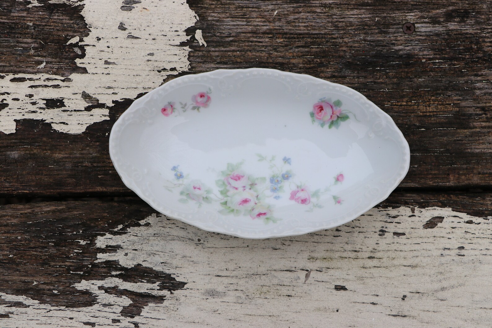 Vintage Floral Butter Bowl ZPF Germany Floral Scalloped | Etsy