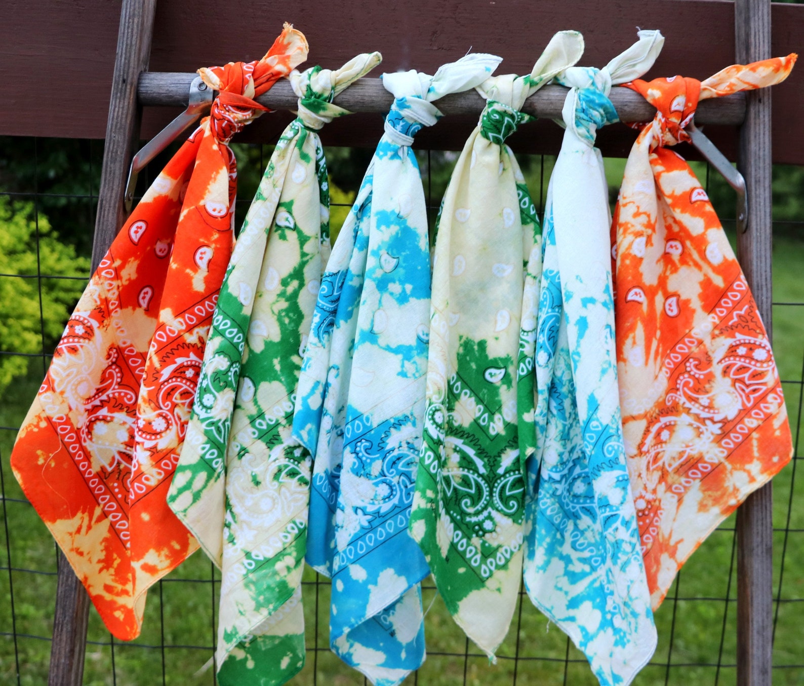 Citrus Tie Dye Bandana Festival Rocker Acid Washed Bandanas | Etsy