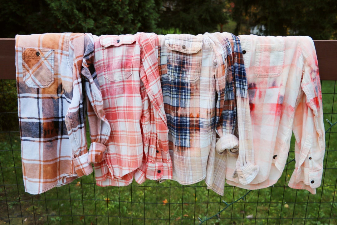 Pumpkin Spice Bleached Flannel, Holiday Gift for Her Flannel Shirt, Red ...
