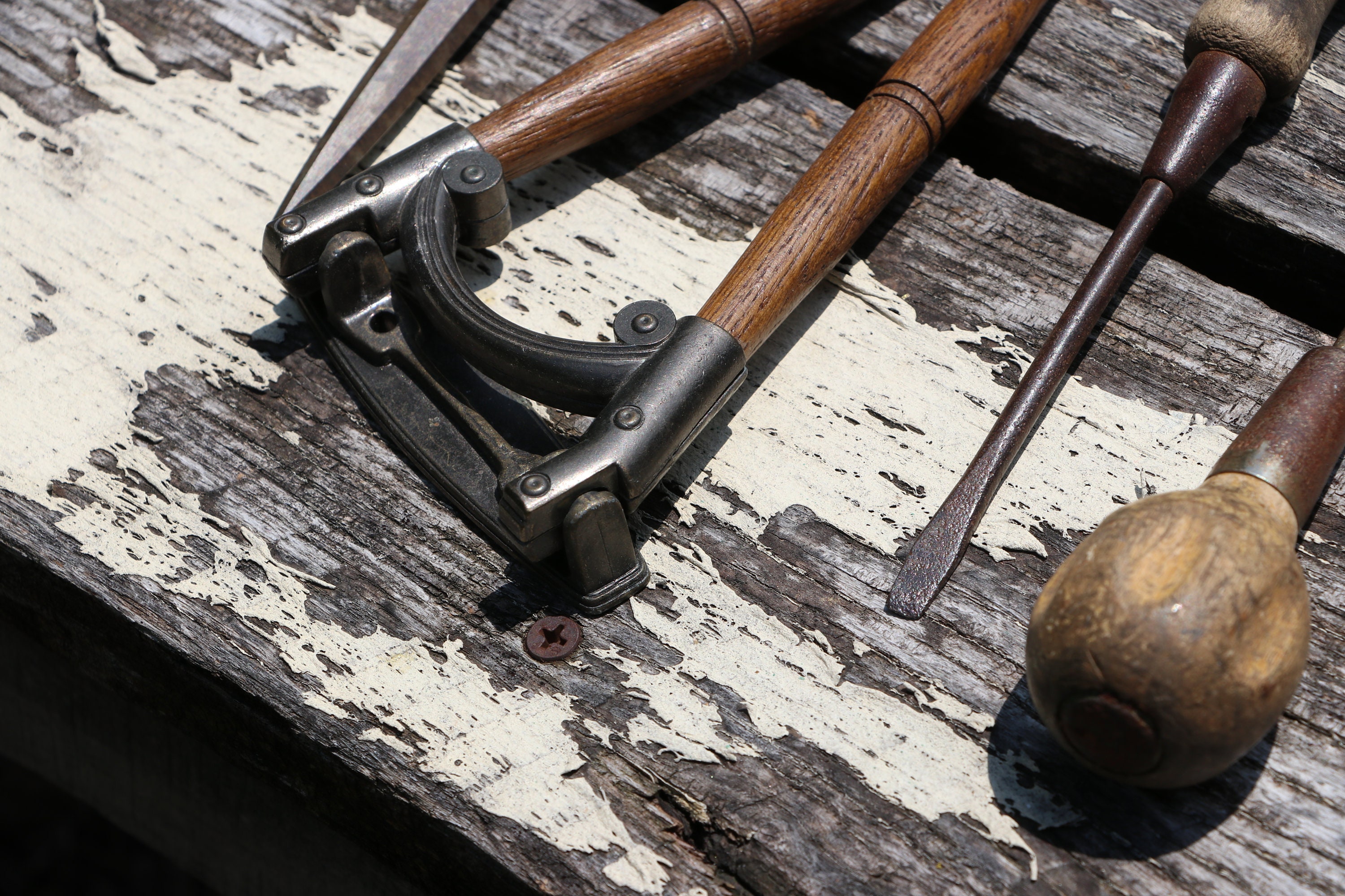 Vintage Wood Handled 4 Piece Set Tools Ice Pick Screwdriver | Etsy