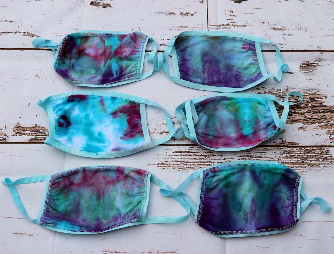 Tie Dye Face Masks Galaxy Blue Face Masks Stocking Stuffer - Etsy