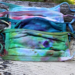 Blue Tie Dye Face Masks, Tie-dye Face Coverings, Tie Dye Cotton Face ...