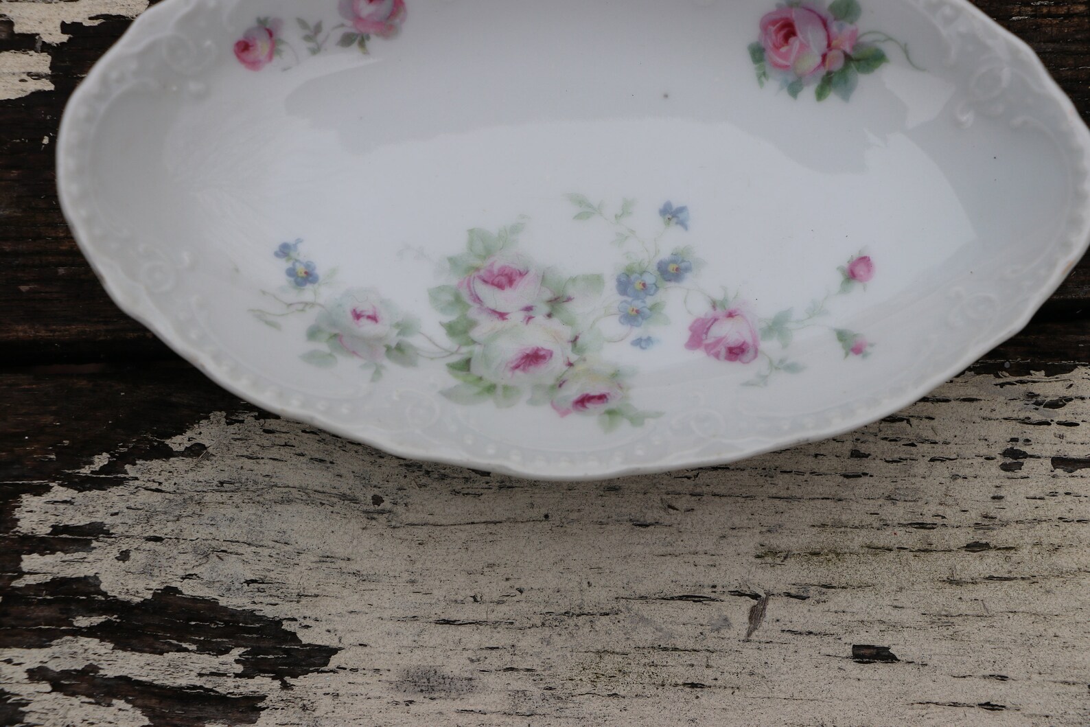 Vintage Floral Butter Bowl ZPF Germany Floral Scalloped | Etsy