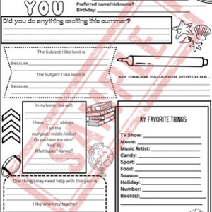 Back to School Get to Know You Download for Teachers, Student Get to ...