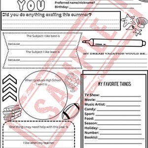 Back to School Get to Know You Download for Teachers, Student Get to ...