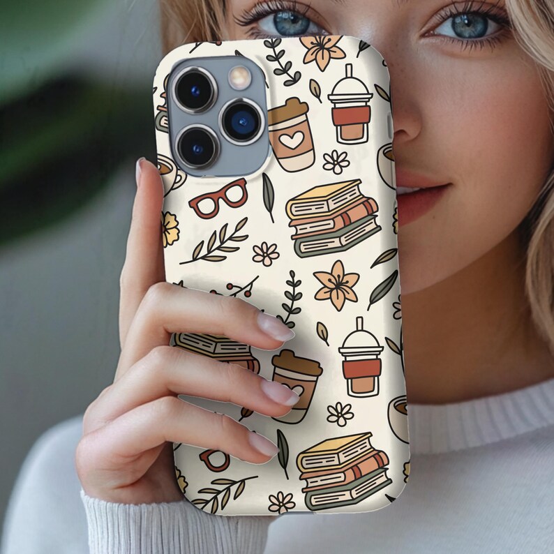 Coffee and Books Lover iPhone Case - Cute Trendy Floral Bookish ...