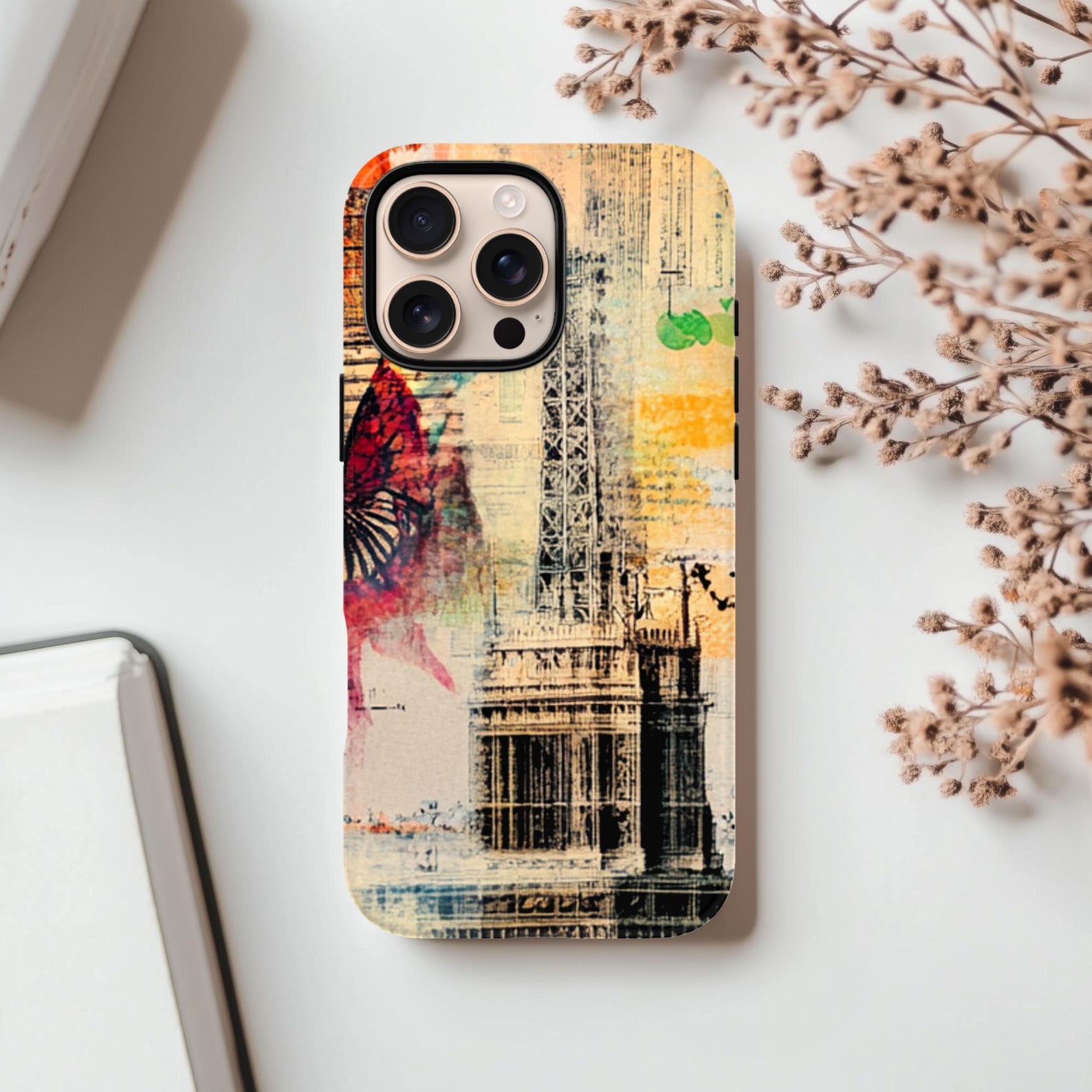 Vintage Abstract Tower Collage iPhone Case Gift for Travel Lovers ...