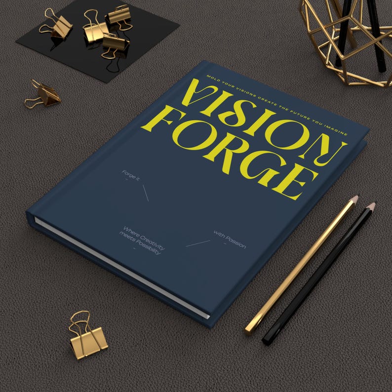 Slateblue Vision Forge Inspirational Journal Minimalist Notebook Motivation Gift for Creatives ...