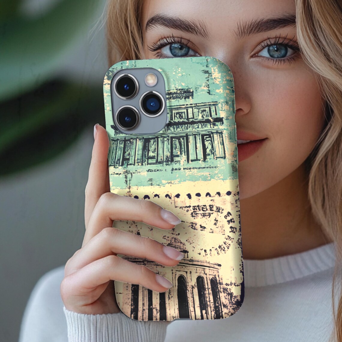Vintage Grunge Landmark iPhone Case Retro Travel Landmark Collage Cover ...