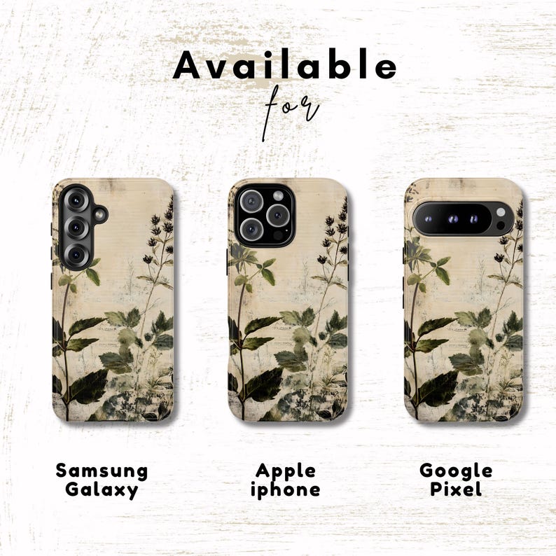 Vintage Wildflower Phone Case: Botanical Floral Print, Dual Layer ...