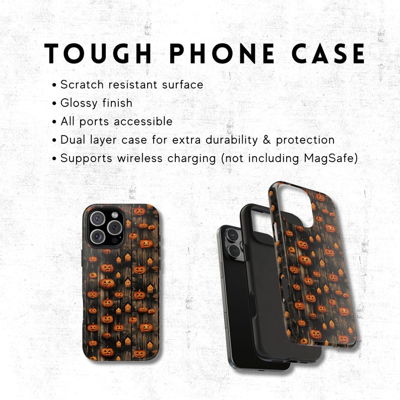 Spooky Halloween Pumpkin iPhone Case - Rustic Wood Background Gothic ...