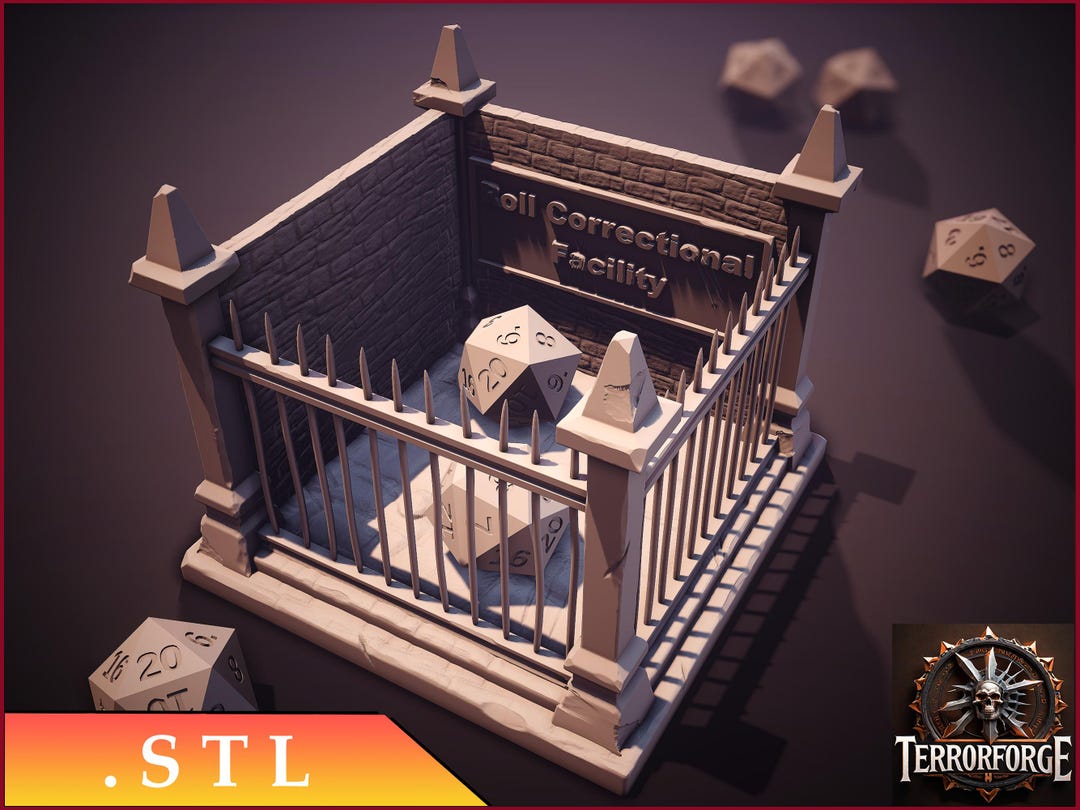 Dice Jail STL: Roll Correctional Facility, Dnd Tabletop (3D Print File ...