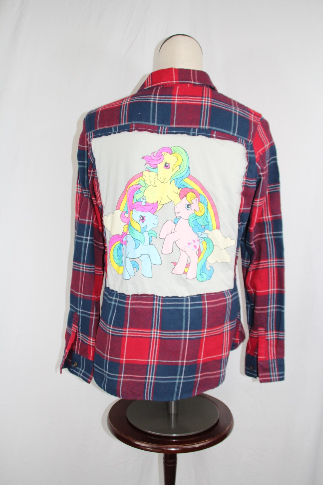 Flannel Upcycled Women's My Little Pony Raw Edge Size Small One of a ...
