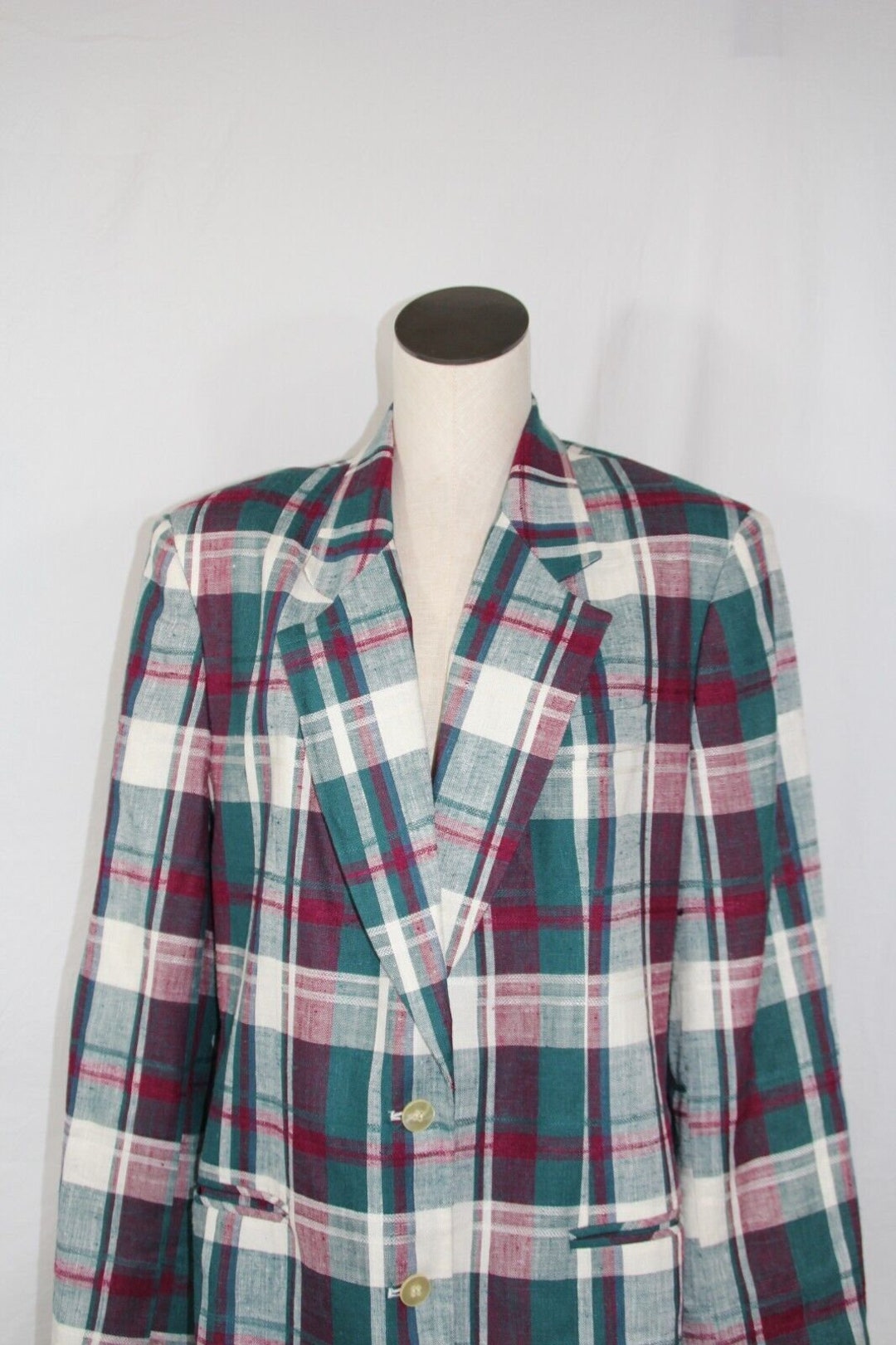 Jos. A. Bank Clothiers Womens Green and Maroon Plaid Blazer - Etsy