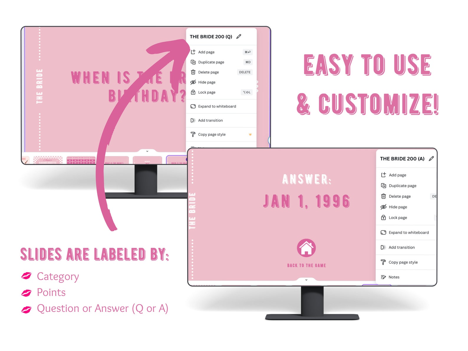 Bachelorette Jeopardy | Coquette Pink Template | Canva Powerpoint ...