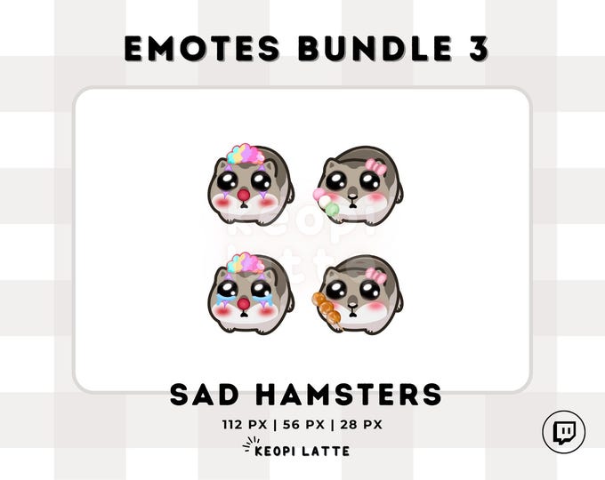 Sad Hamster - 4 EMOTES BUNDLE N3 - Twitch & Discord - Etsy