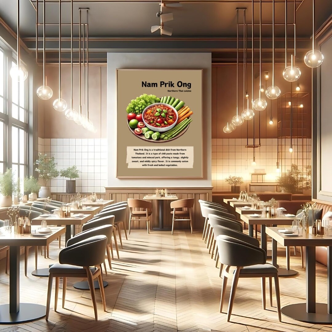 Thai Food Nam Prik Ong Poster,wall Art Decor,authentic Thai Cuisine ...