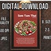 Thai Food Som Tam Thai Poster ,wall Art Decor,authentic Thai Cuisine ...