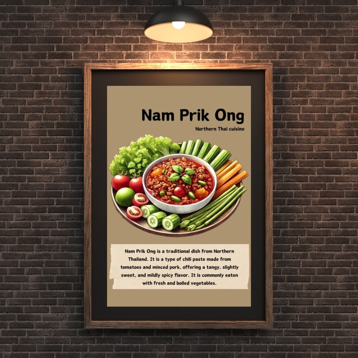 Thai Food Nam Prik Ong Poster,wall Art Decor,authentic Thai Cuisine ...