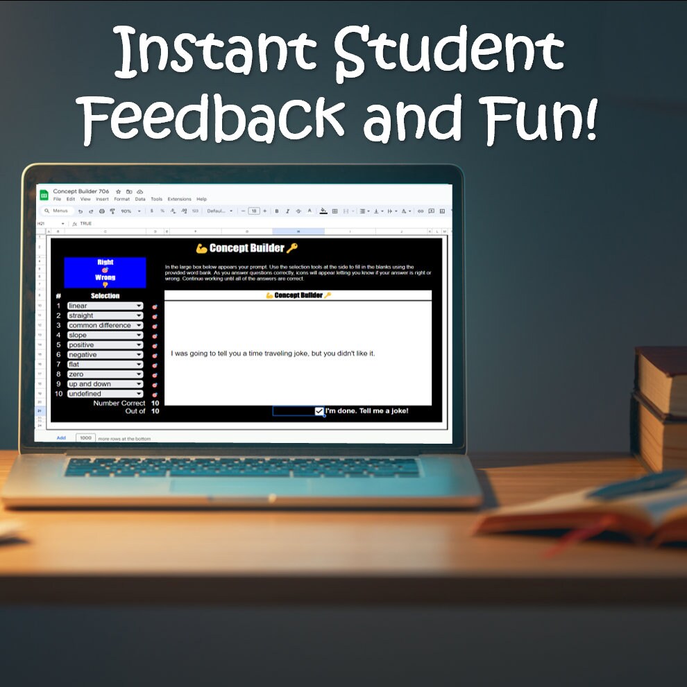 Interactive Google Sheets: Fill in the Blank - Concept Builder - Etsy