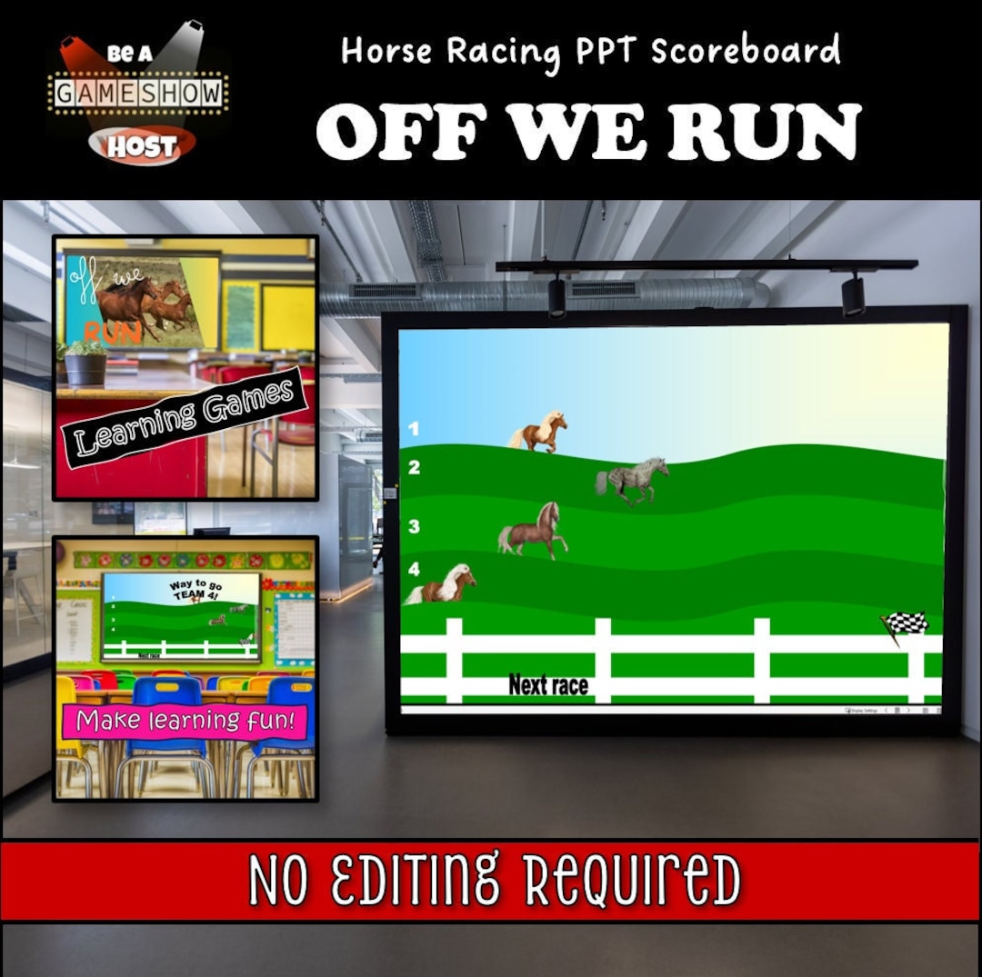 Powerpoint Game Scoreboard for All Ages: off We Run (with Horses ) - Etsy