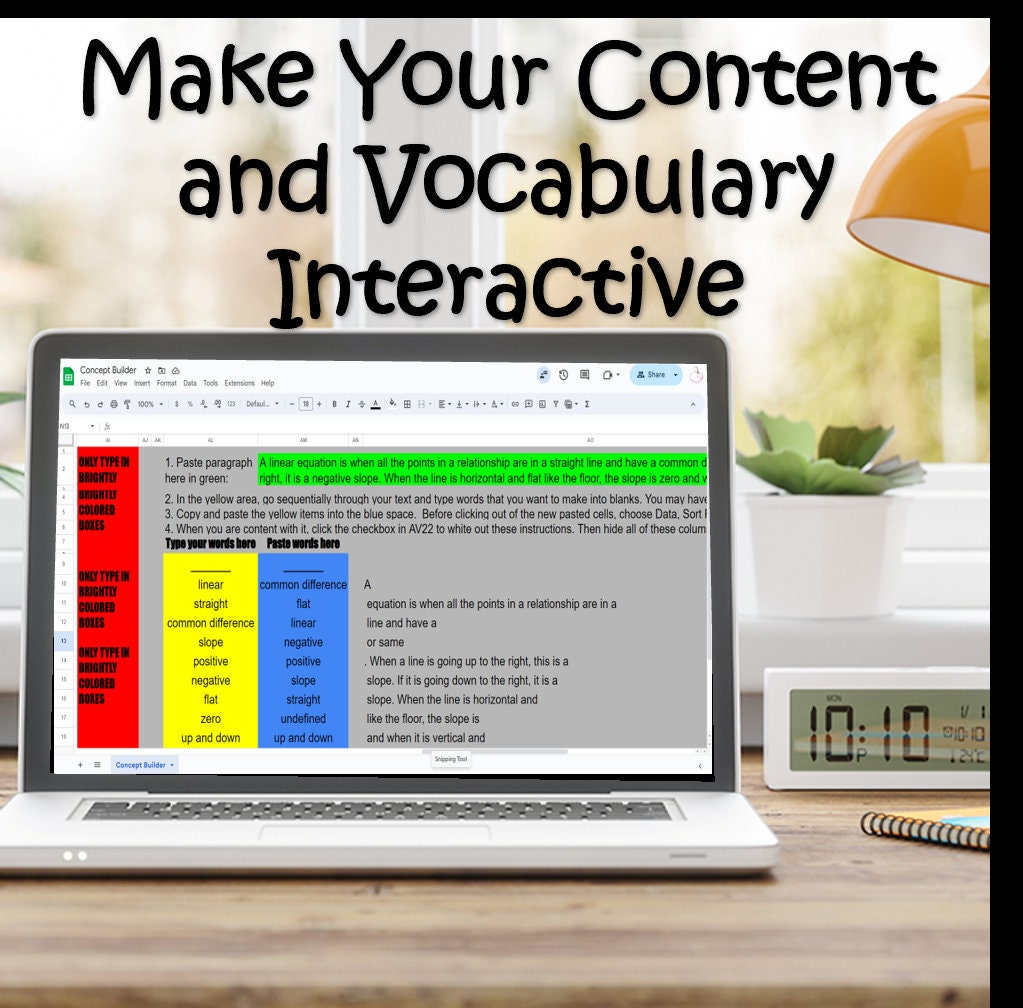 Interactive Google Sheets: Fill in the Blank - Concept Builder - Etsy
