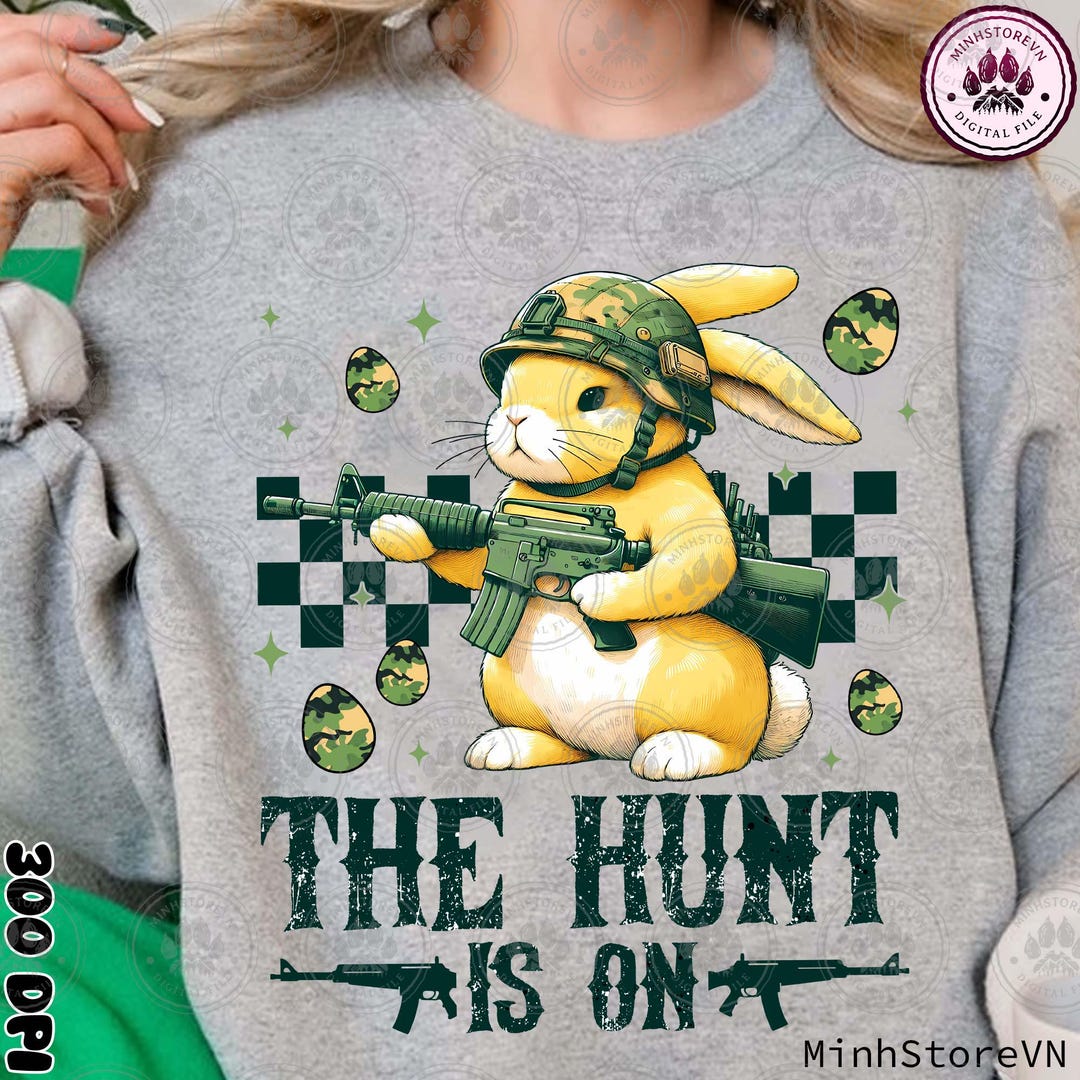 The Hunt is on Png Design, Happy Easter Png, Camo Hunter Png, Easter ...