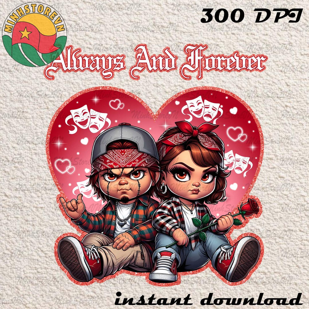 Horror Couple Chicano Png, Spanish Always and Forever Couple Png, Old ...