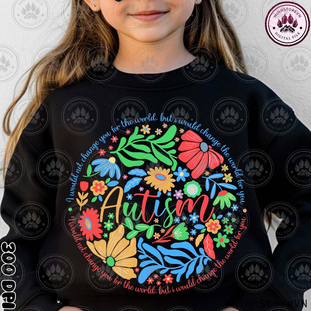Autism Awareness Png, Floral Autism Awareness Png, Love Needs No Words ...