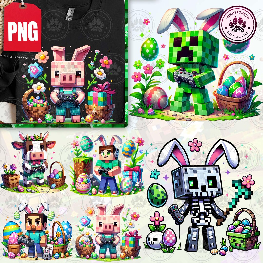 Cartoon Movie Png, Character Easter Png Bundle, Boys Mining Easter Png ...
